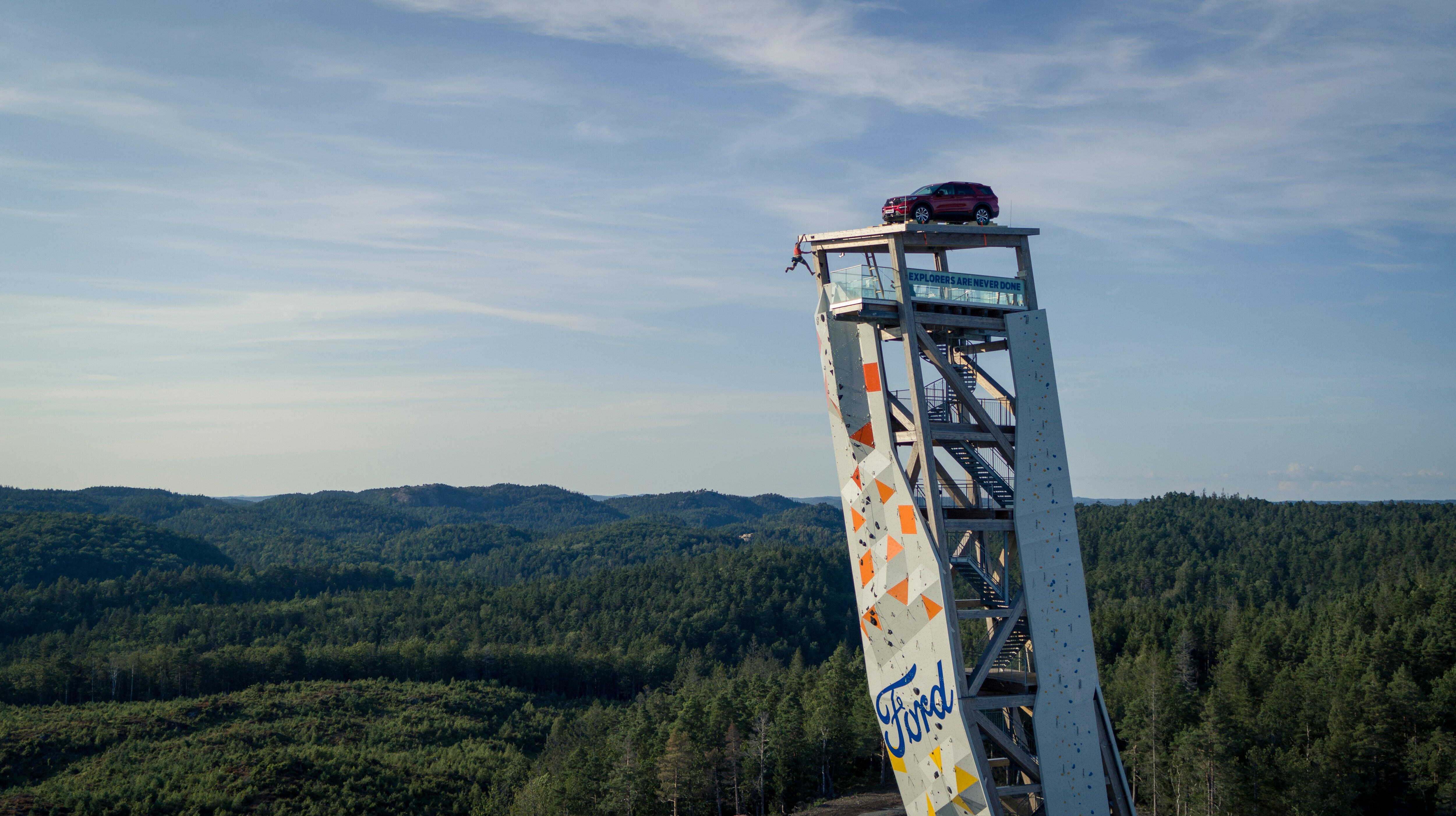 Ford Explorer Tops World’s Tallest Free-Standing Climbing Tower in ...